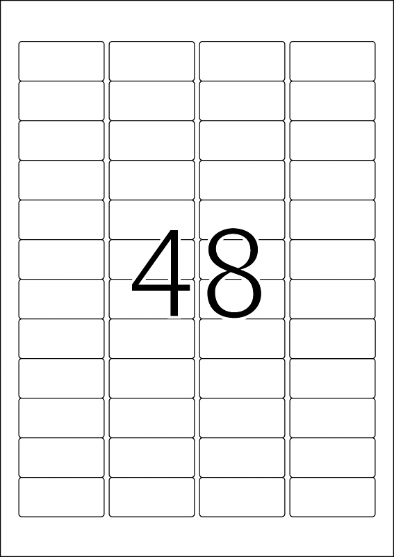 Etikete 45,7X21, zaobljene ivice A4/48 1/20 plava