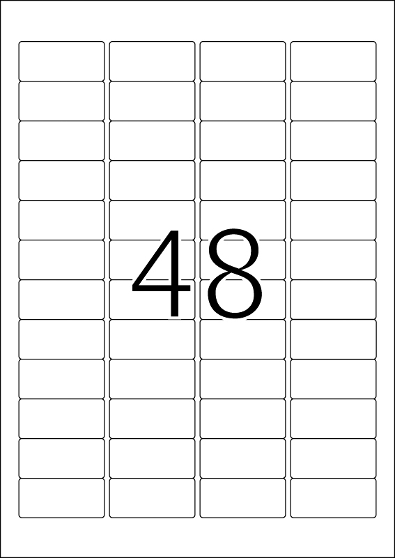 Etikete 45,7X21,2 zaobljene ivice A4/48 1/20 crvena