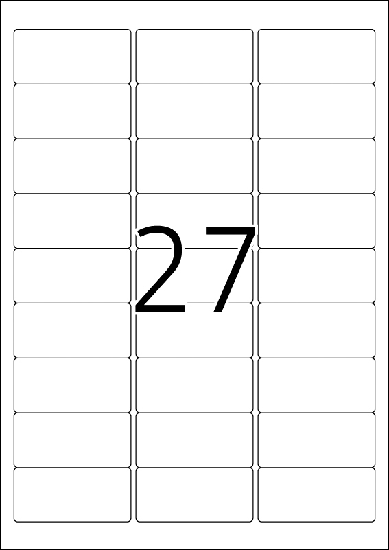 Sigurnosne etikete 63×29 A4/27 1/25 bela