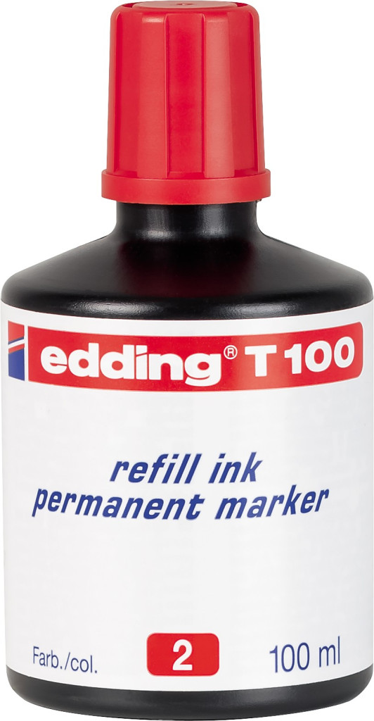 Permanent mastilo Edding T-100, 100ml crvena