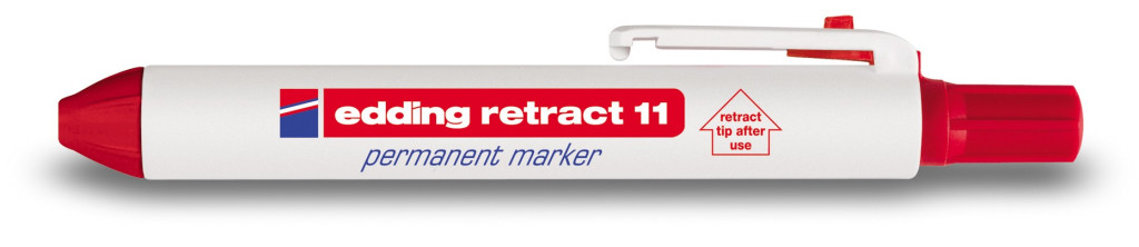 Permanent marker E-11 Retract 1,5-3mm crvena