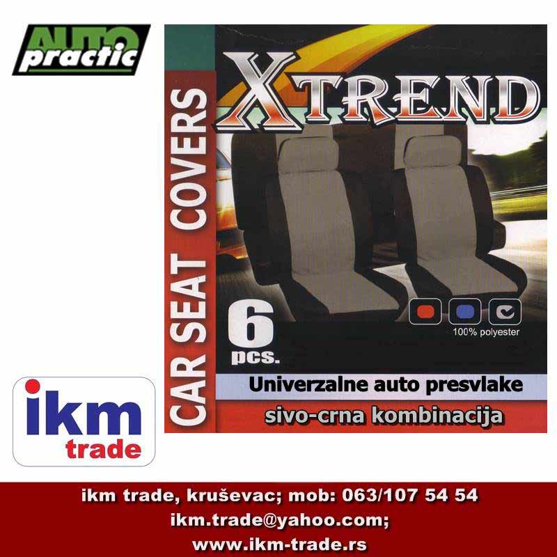 AUTO PRACTIC Univerzalne auto presvlake XTREND – sivo crne