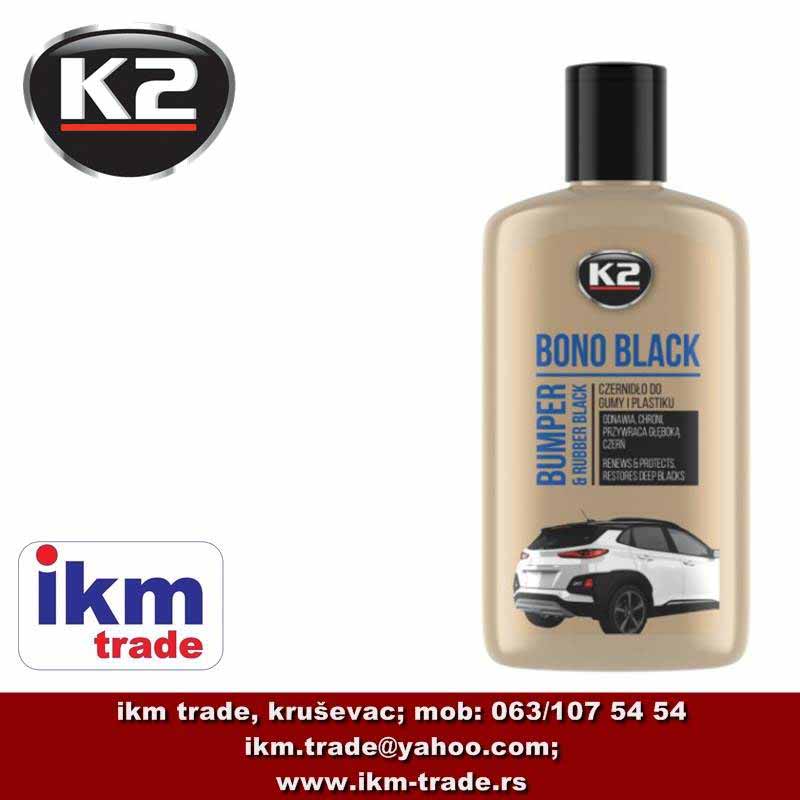 K2 BONO BLACK – Sredstvo za reparaciju crnih plastičnih branika i guma 250ml