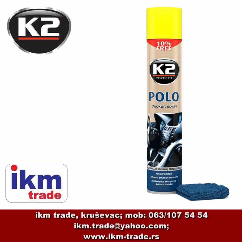 K2 POLO COCKPIT – Sprej za instrument tablu LIMUN 750ml + mikrofiber krpa GRATIS