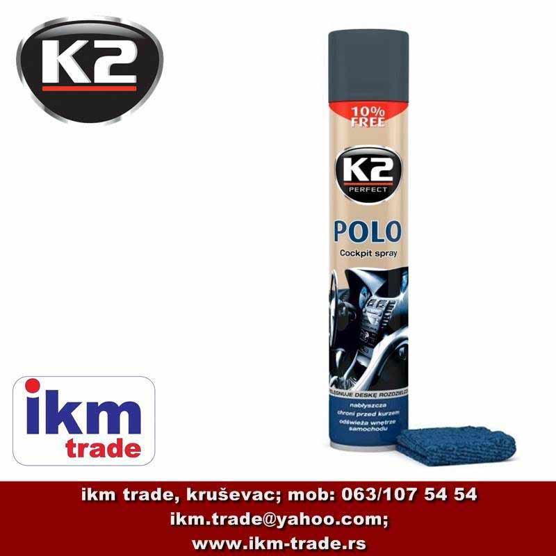 K2 POLO COCKPIT – Sprej za instrument tablu MUŠKI PARFEM 750ml + mikrofiber krpa GRATIS