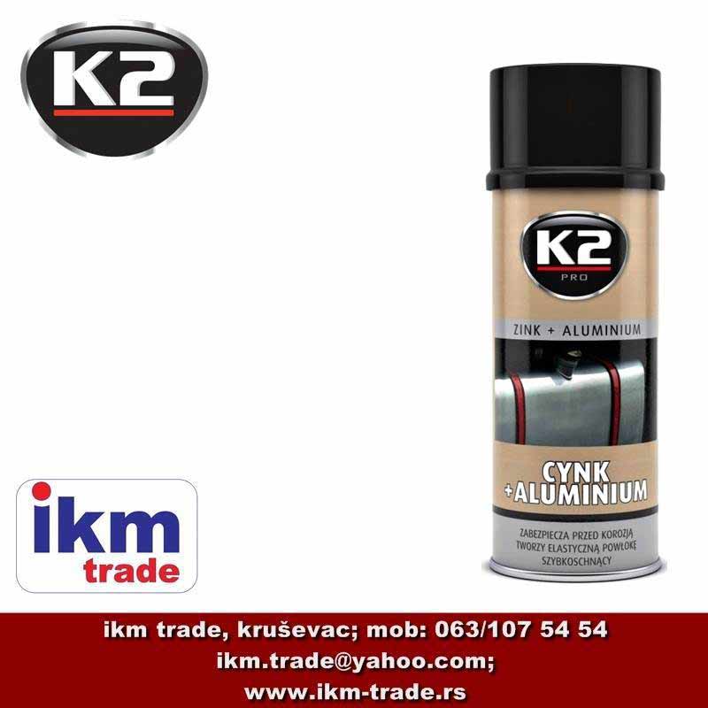 K2 ZINK+ALUMINIUM sprej za zaštitu metalnih površina od korozije 400ml