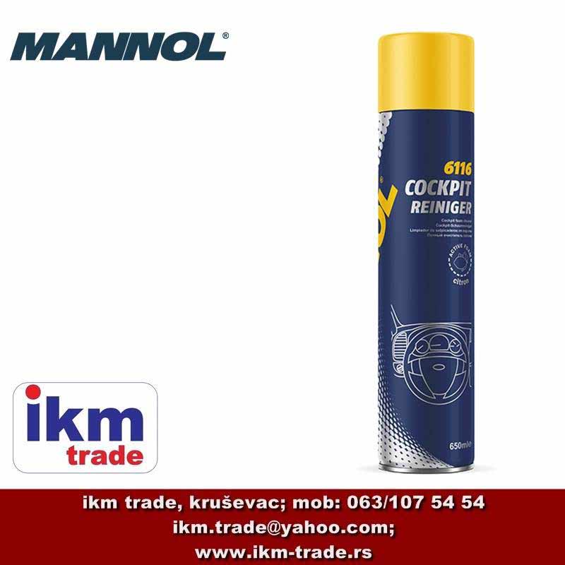 Mannol Cockpit sprej za čišćenje instrument table – 6116 – aktivna pena 650ml LIMUN