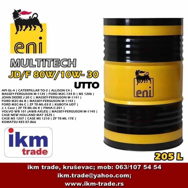 ENI MULTITECH JD/F 80W/10W- 30 (UTTO) 205l