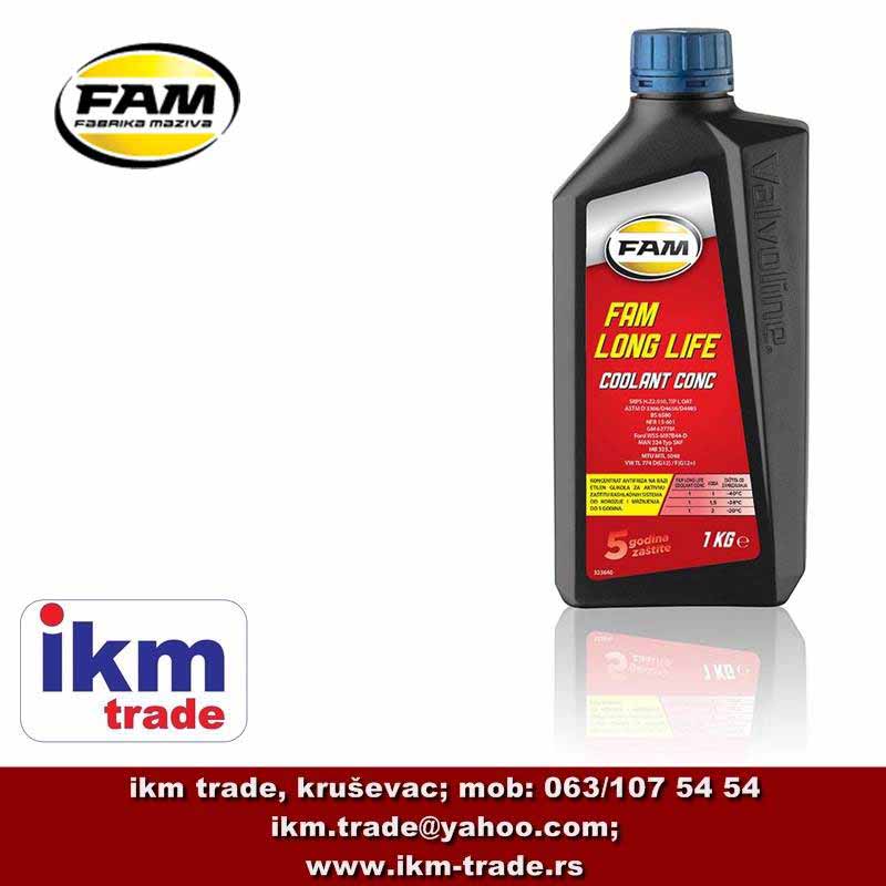 FAM ANTIFRIZ LONG LIFE COOLANT CONC – koncentrat 100% G12/G12+ 1kg