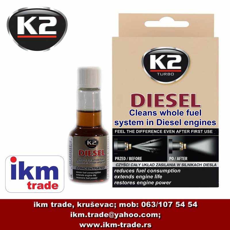 K2 DIESEL – čistač dizni dizel motora 50ml