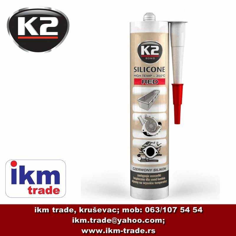 K2 Hermetik – silikon crveni +350º C, 300gr