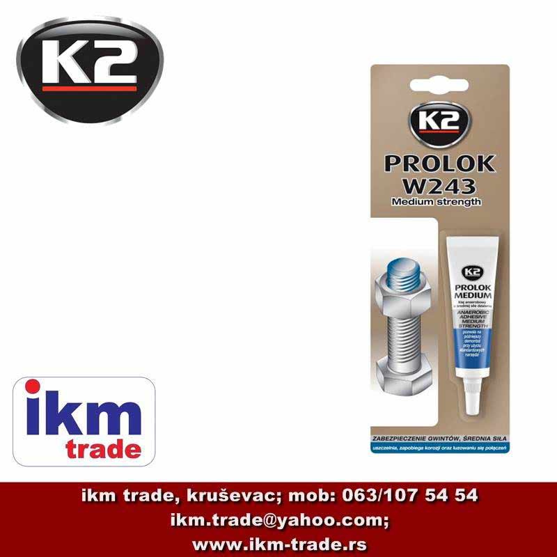 K2 PROLOK MEDIUM W243 – učvršćivač navoja srednje jačine 6ml