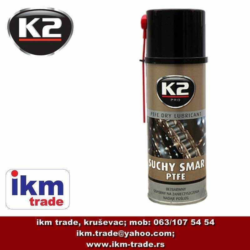 K2 PTFE DRY LUBRICANT – sprej za suvo podmazivanje sa teflonom 400ml