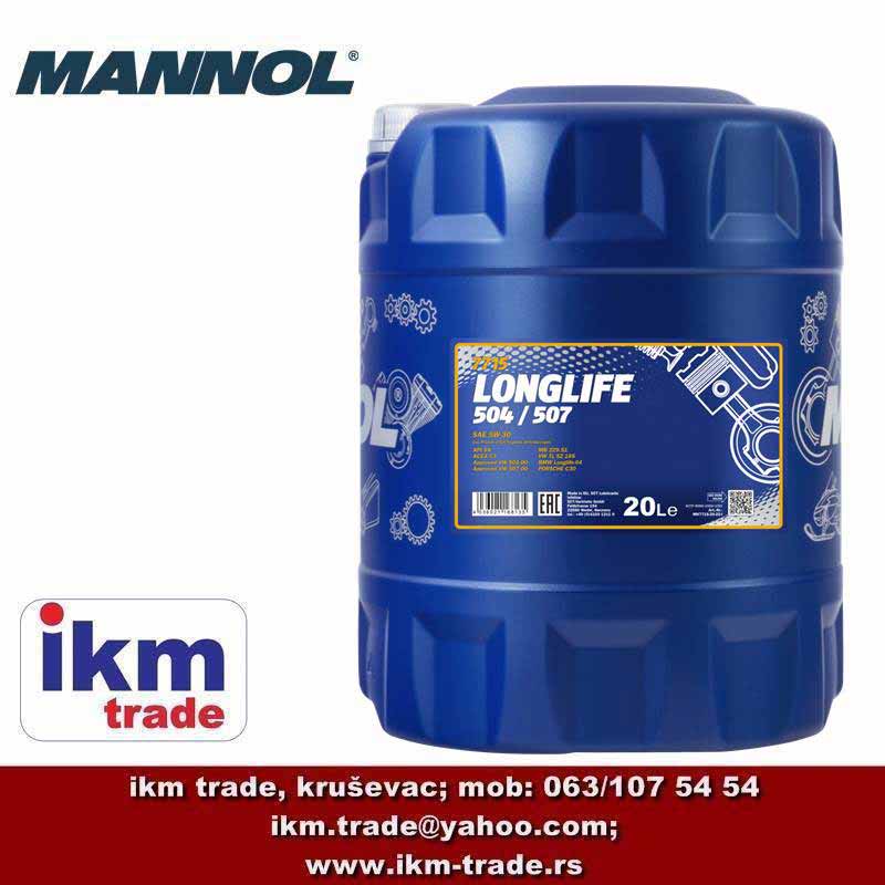 MANNOL LONGLIFE 504/507 C3 5W30 7715 20L