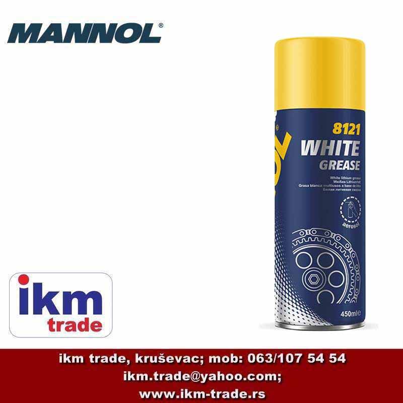 MANNOL WHITE GREASE 8121 – litijumska bela mast u spreju 450ml