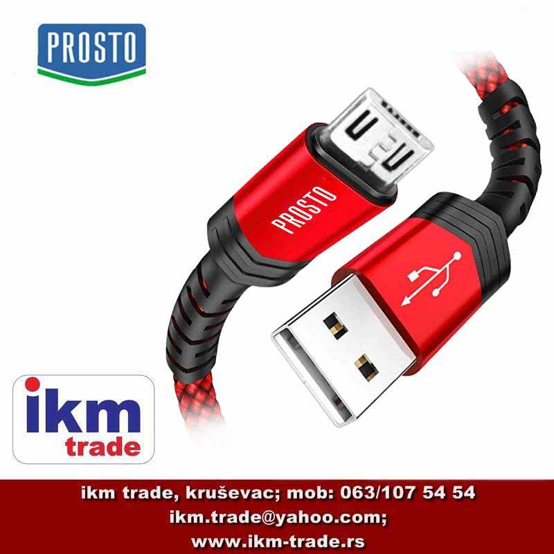 PROSTO Kabl za punjač mobilnog telefona USB A-USB micro B 1m