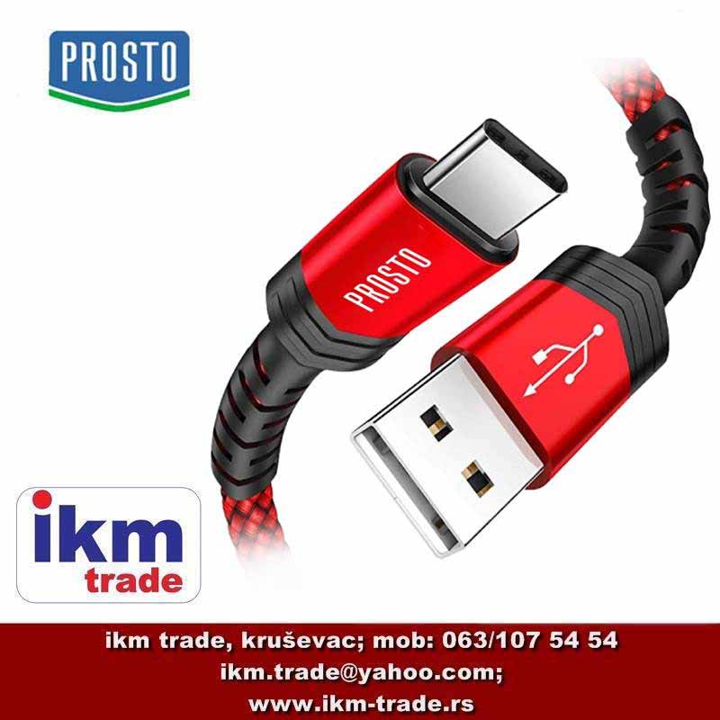 PROSTO Kabl za punjač mobilnog telefona USB A-USB micro C 1m