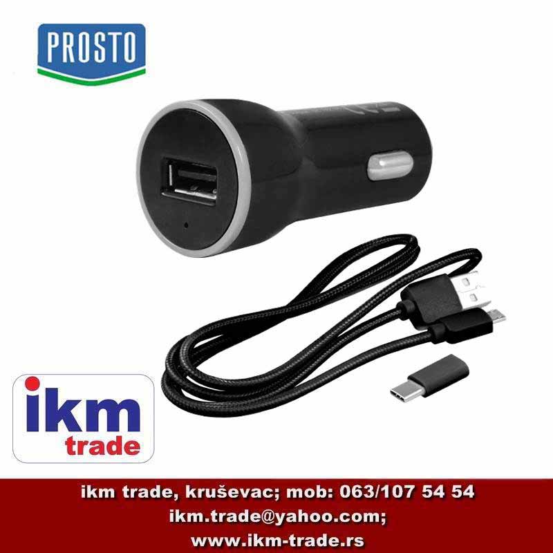 PROSTO USB AUTO PUNJAČ 2,1A sa priključnim kablom