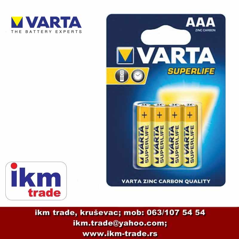 Varta Cink karbon baterije 1,5 V AAA