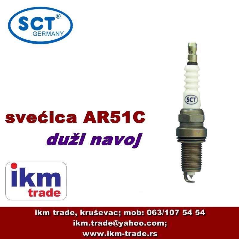 SCT Svećica AR51C – duži navoj