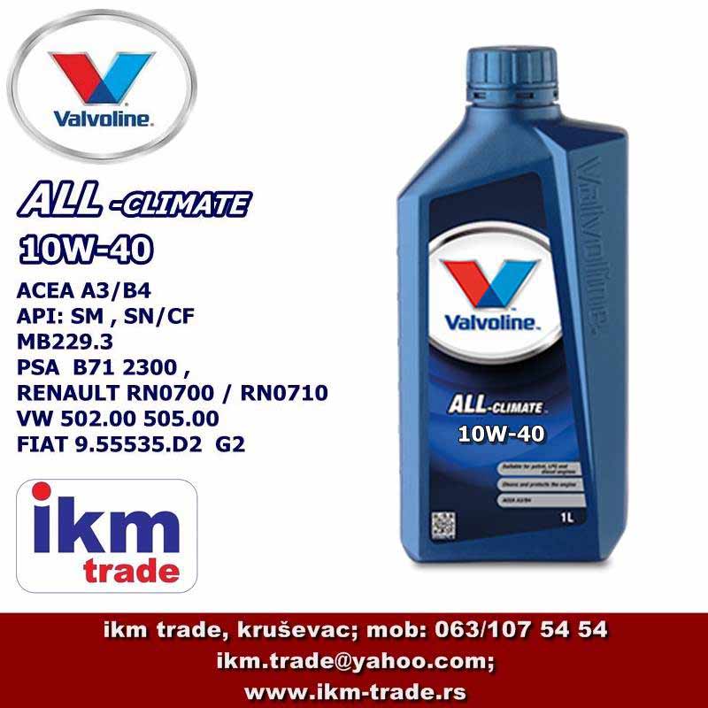 VALVOLINE ALL-CLIMATE 10W-40 1L