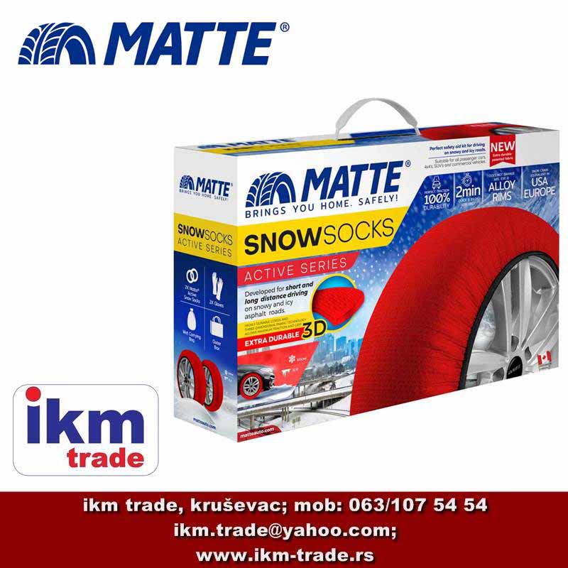 MATTE SNOW SOCKS – čarape za sneg – veličina M