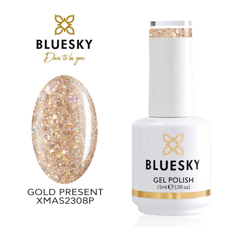 Gel Polish Bluesky 15ML GOLD PRESENT