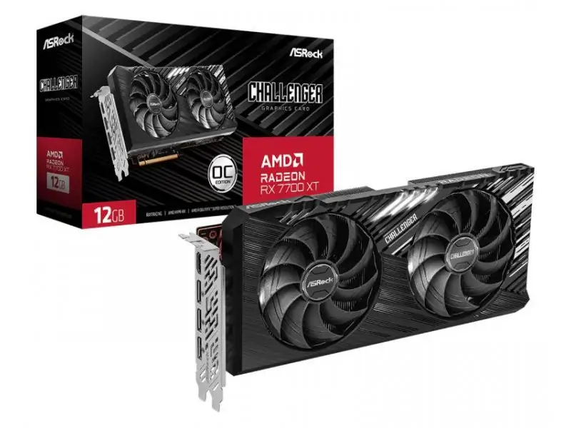 ASROCK AMD RADEON RX 7700 XT CHALLENGER 12GB 192BIT RX 7700 XT CHALLENGER 12G OC GRAFIČKA KARTA