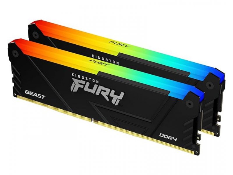 KINGSTON DIMM DDR4 64GB (2X32GB KIT) 3600MT/S KF436C18BB2AK2/64 FURY BEAST BLACK RGB XMP