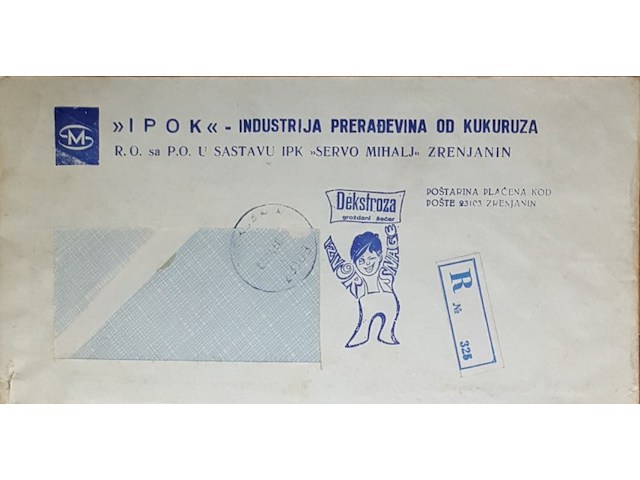 Koverat `IPOK` Zrenjanin Jugoslavija