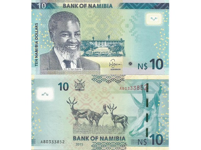 Namibia 10 dollars 2015. UNC