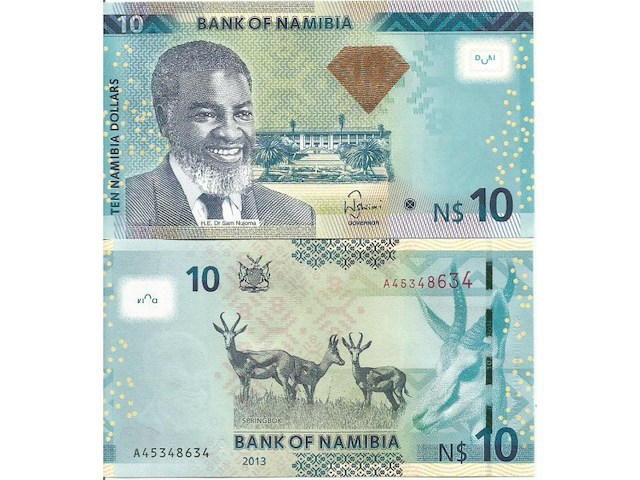 Namibia 10 dollars 2013. UNC