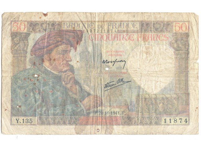 Francuska 50 francs 1941