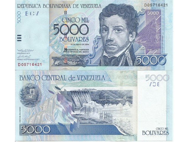 Venezuela 5000 bolivares 2004. UNC