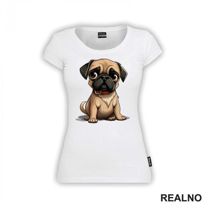 SLATKI MOPS SEDI - PUG - PAS - DOG - MAJICA