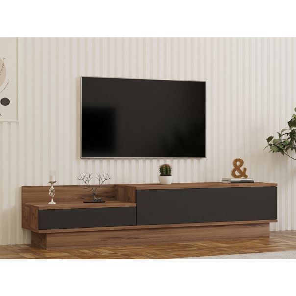 HANAH HOME TV komoda Asir, braon/crna