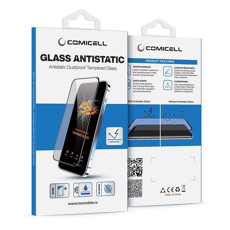 Folija za zastitu ekrana GLASS ANTISTATIC za iPhone 15 (6.1) crna