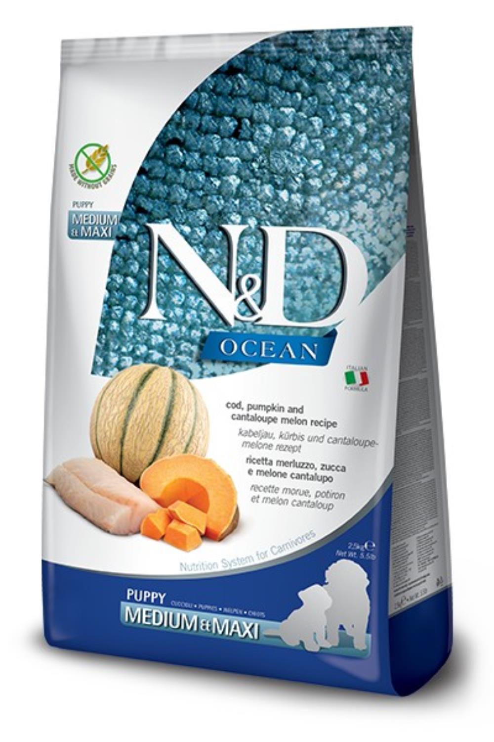 N&D Ocean Puppy Cod,Pumpkin&Cantaloupe Melon Medium&Maxi