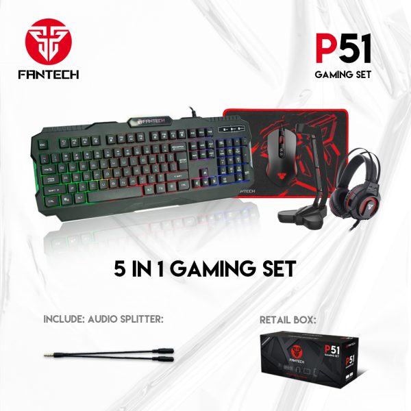 Tastatura 5u1 Fantech P51 Gaming Set crni