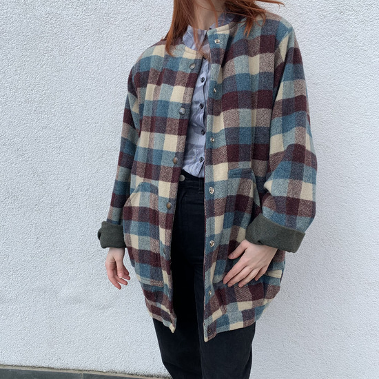 Karirana vintage jakna