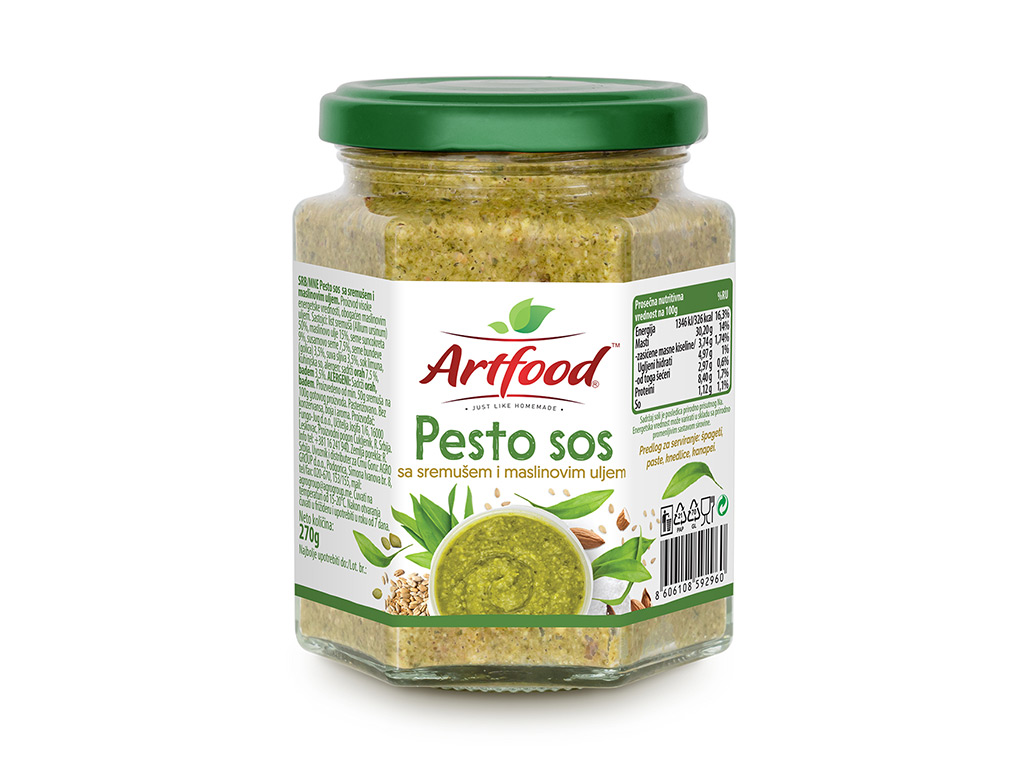 Pesto sos sa sremušem i maslinovim uljem
Title