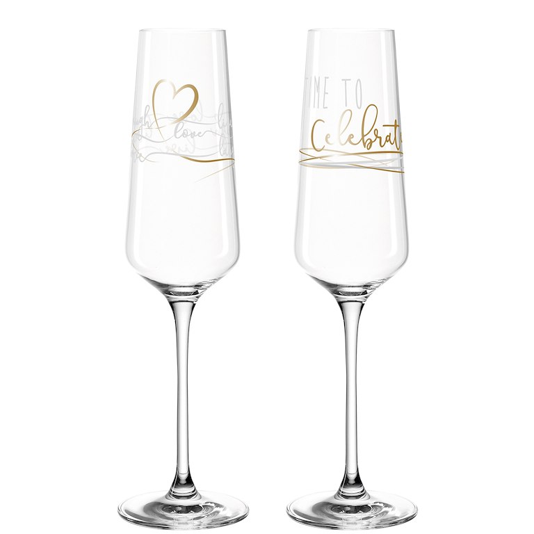 ČAŠE ZA ŠAMPANJAC,set 2 kom 280 ml – 2 champagne glasses PRESENTE 280 ml ‘Celebrate’