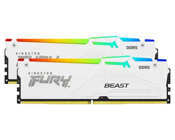 KINGSTON DIMM DDR5 64GB (2x32GB kit) 5600MTs KF556C36BWEAK2-64 Fury Beast RGB White Expo