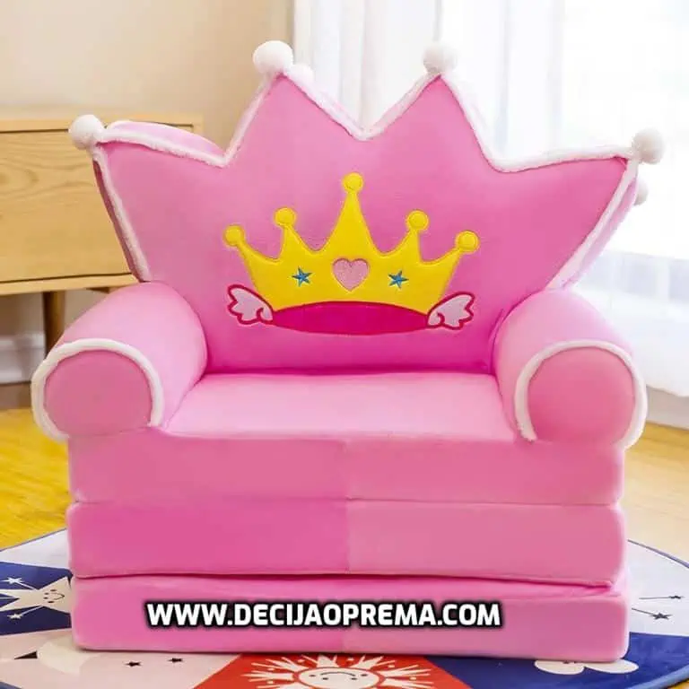 Foteljica za decu Pink Princess Crown