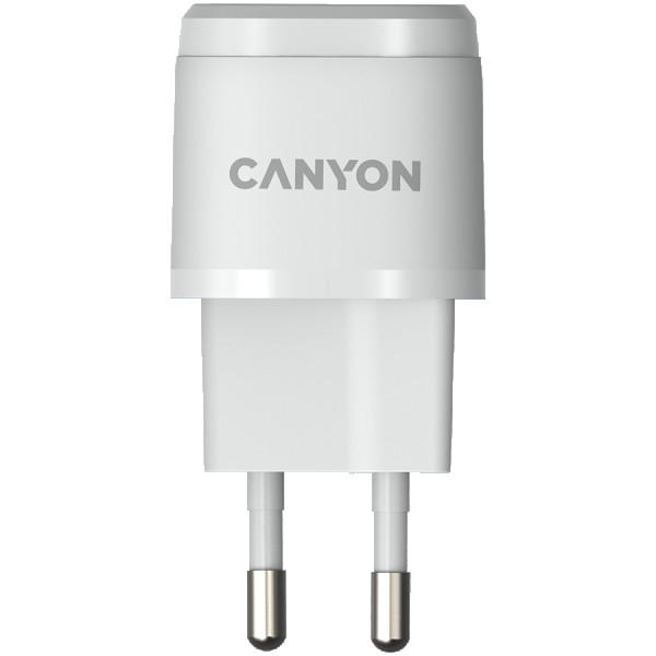 Canyon, PD 20W Input: 100V-240V, Output: 1 port charge: USB-C:PD 20W (5V3A9V2.22A12V1.66A) , Eu plug, Over- Voltage , over-heated, over-current and short circuit protection Compliant with CE RoHs,...