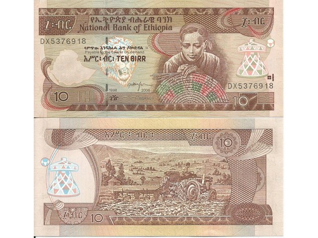 Ethiopia 10 birr 2006. UNC