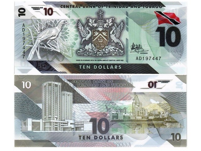 Trinidad and Tobago 10 dollars 2021. UNC Polimer