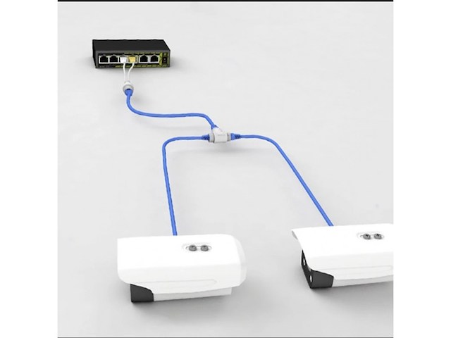 POE razdelnik 2-u-1 konektor za mrežni kabl Trosmjerni