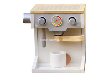 Kinder home dečija drvena espreso mašina za kafu sa šoljicom belo-siva ( V10D134 )