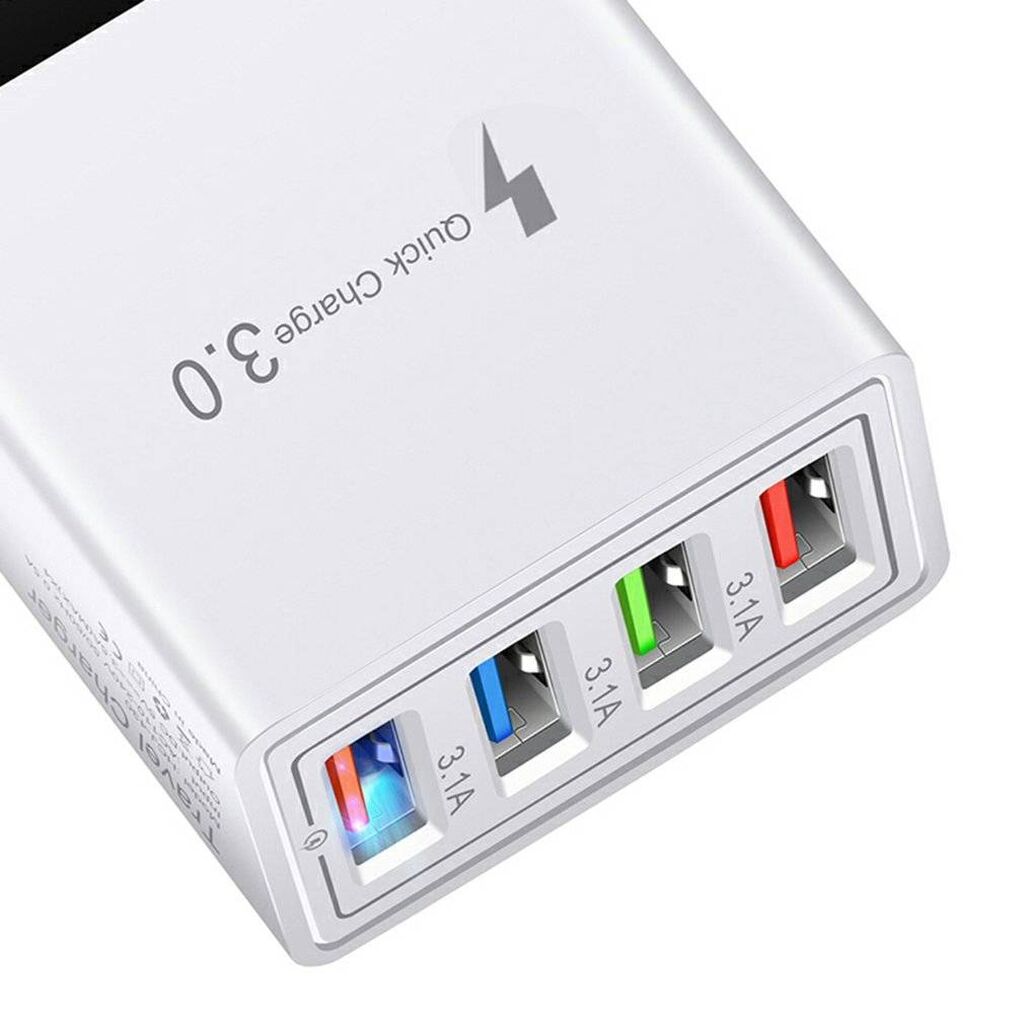 Nov punjač za mobilni telefon Quick Charge 3.0 sa četiri USB ulaza